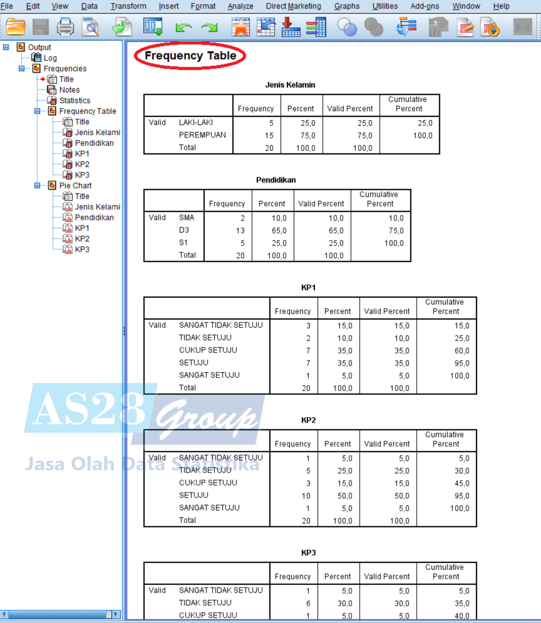 ANALISIS DISTRIBUSI FREKUENSI DENGAN SPSS - AS28 Group