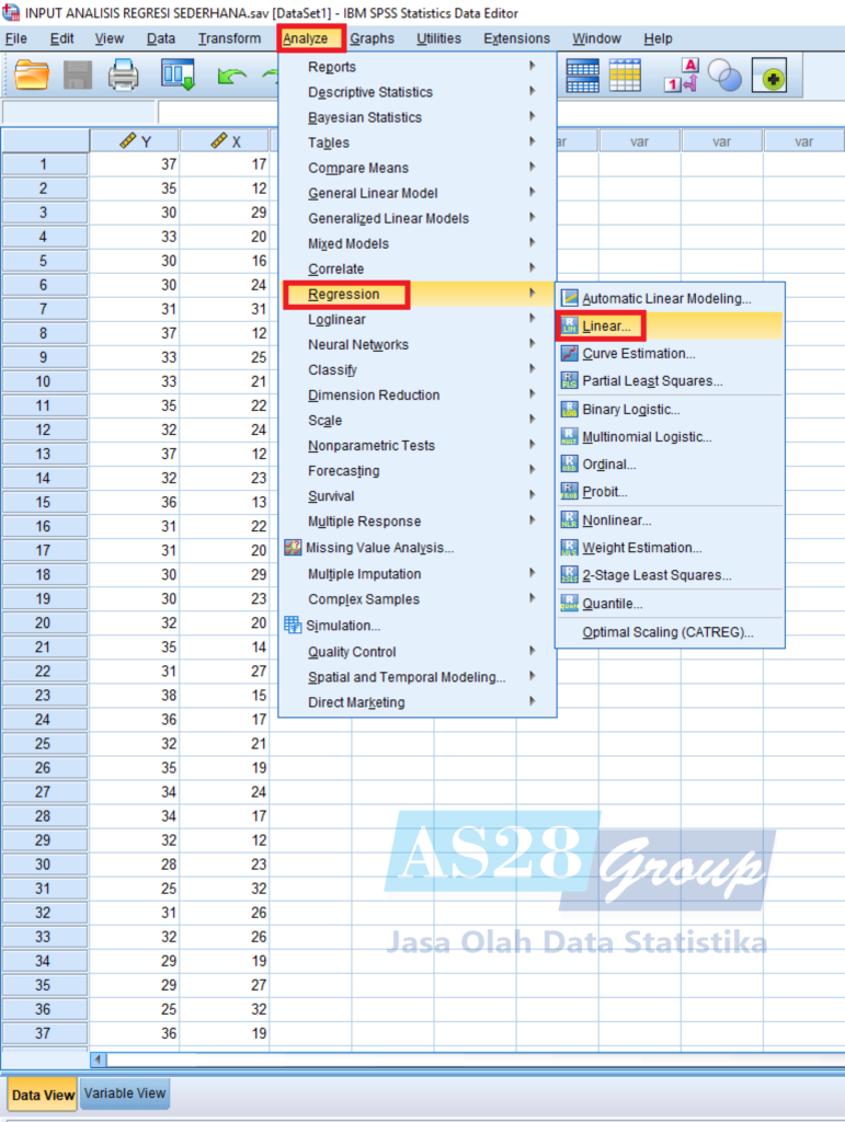 REGRESI LINIER SEDERHANA - AS28 Group