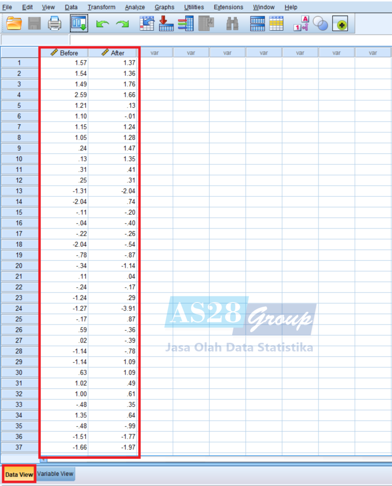 UJI PAIRED SAMPLE T TEST - AS28 Group