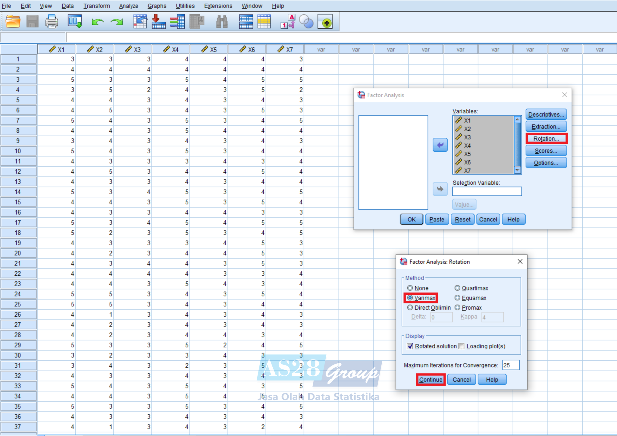 ANALISIS FAKTOR EXPLORATORY FACTOR ANALYSIS (CFA) - AS28 Group